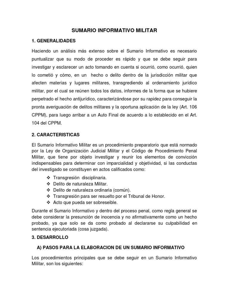 Sumario Informativo | PDF | Derecho penal | Procedimiento Criminal