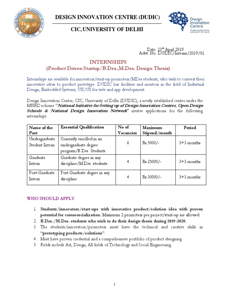 DIC Interns AD 2019 | PDF | Postgraduate Education | Startup Company