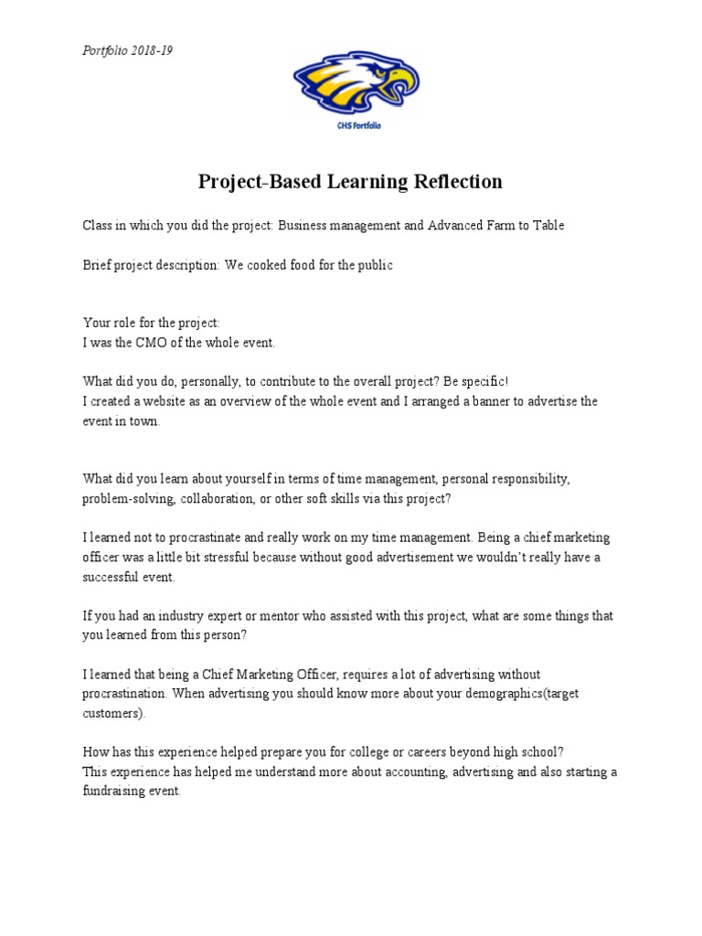 PBL Reflection | PDF