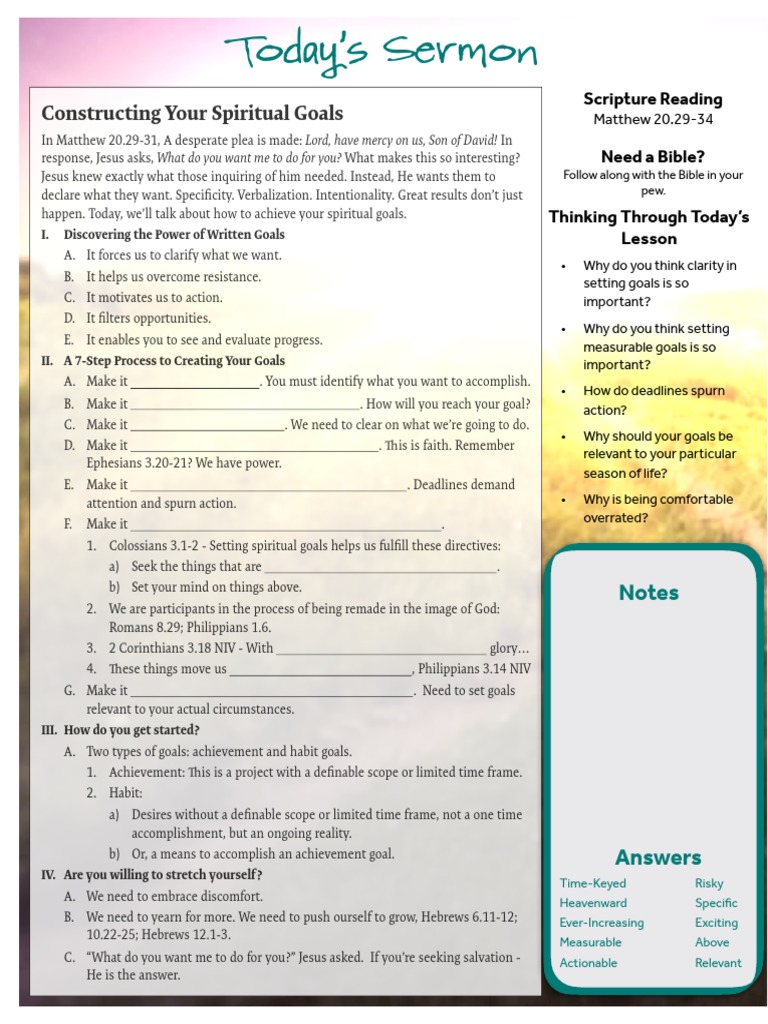 Spiritual Goal Setting Workbook Guide | PDF | Ancient Mediterranean ...