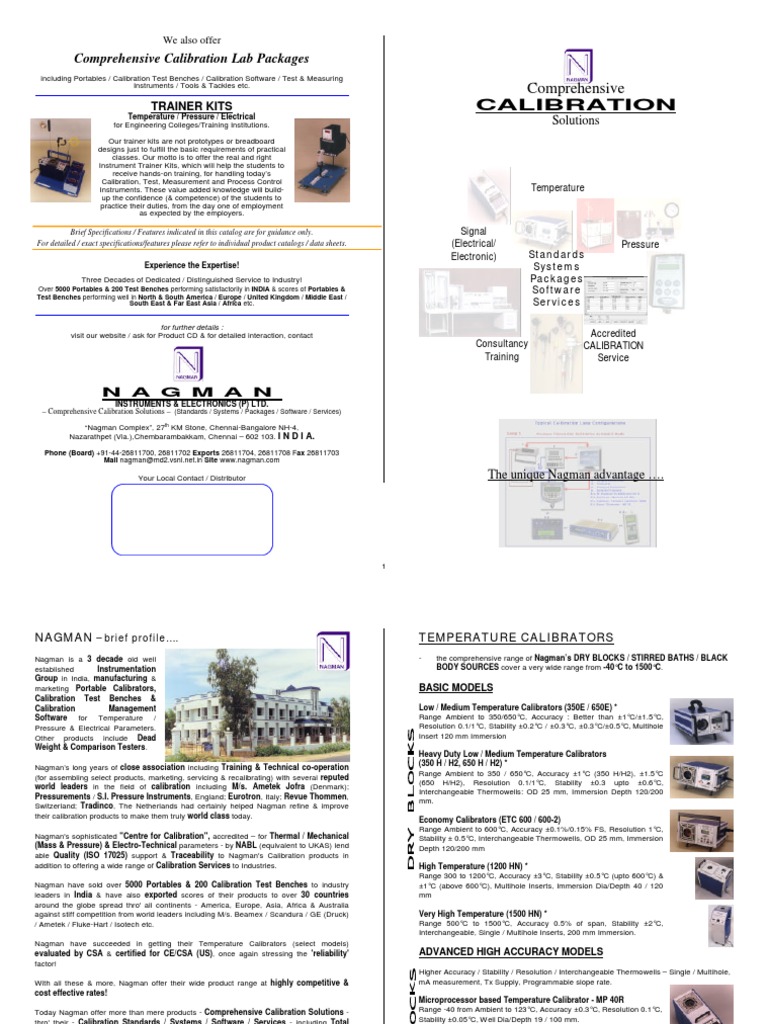 Comprehensive: Comprehensive Calibration Lab Packages | PDF ...