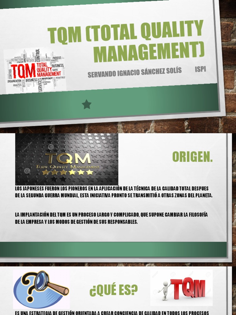 Gestión de Calidad Total (TQM) | PDF | Calidad (comercial) | Liderazgo