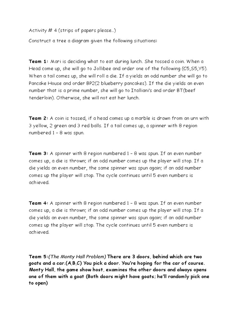 Activity 4 Tree Diagram | PDF