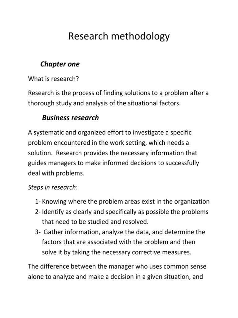 Research Methodology: Chapter One | Download Free PDF | Hypothesis ...
