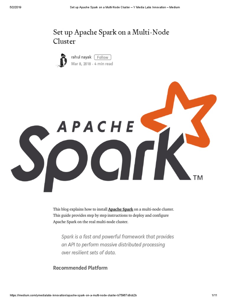 A Step-by-Step Guide to Setting Up Apache Spark on a Multi-Node Cluster | PDF | Apache Spark ...