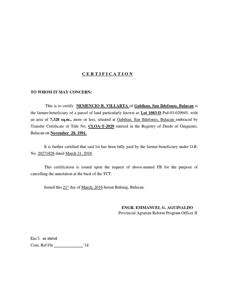 Cancellation of Annotation (Cloa-T-2929) | PDF