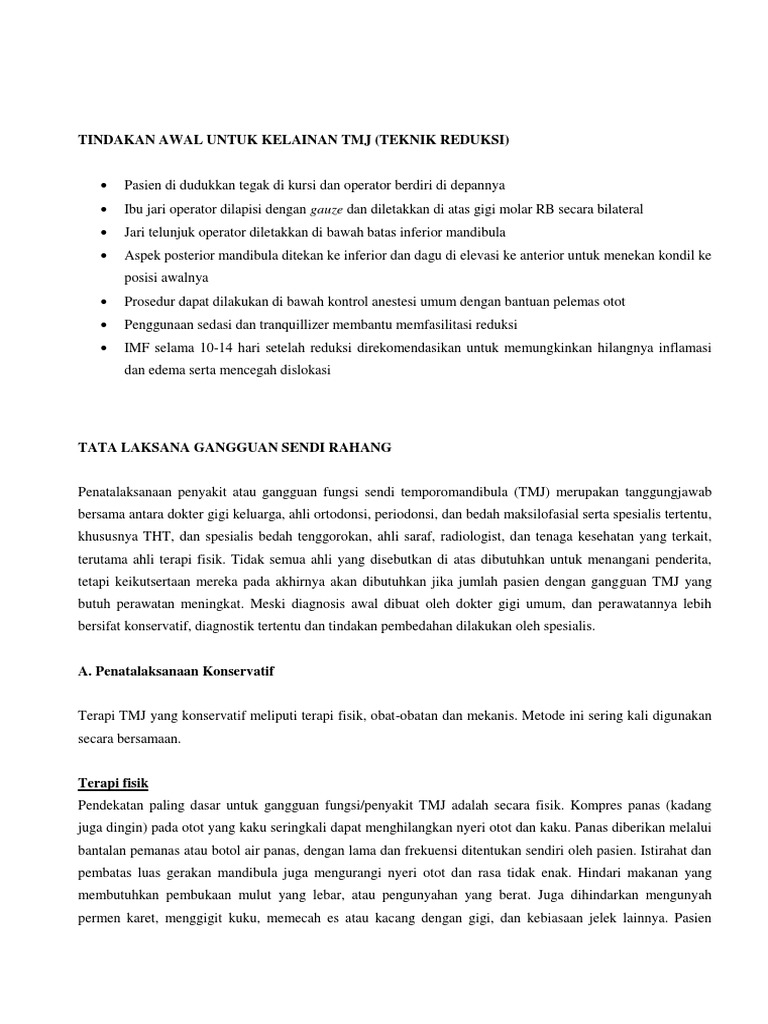 Tatalaksana TMJ | PDF