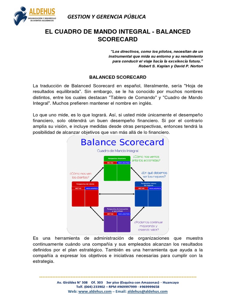 02 El Cuadro de Mando Integral Balanced Scorecard | Descargar gratis ...