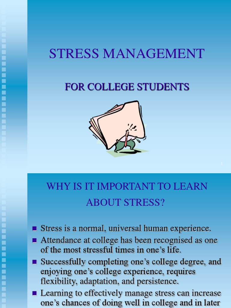 Stress Mgmt. Presentation | PDF | Stress Management | Stress (Biology)
