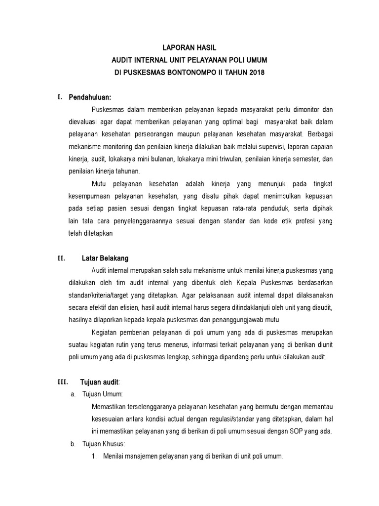 Hasil Audit Poli Umum | PDF