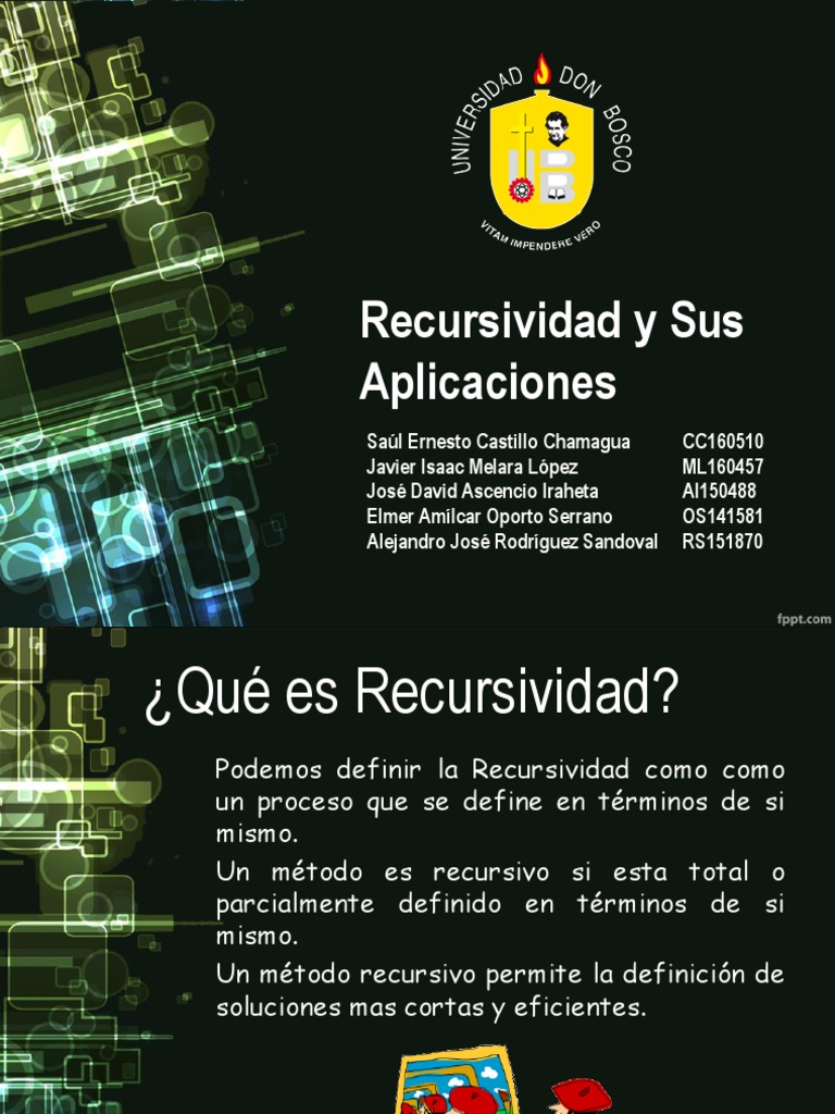 Presentacion Recursividad 1 | PDF | Recursividad | Ingeniería de software
