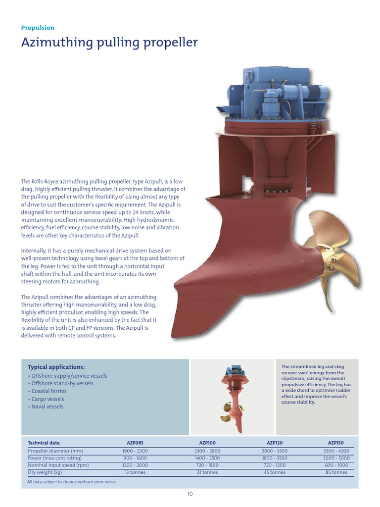 Azimuth Tunnel Thrusters | PDF | Ships | Propeller