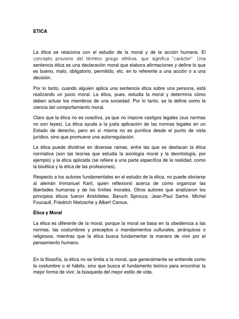 La Etica y La Moral | PDF | Moralidad | Teorías filosóficas