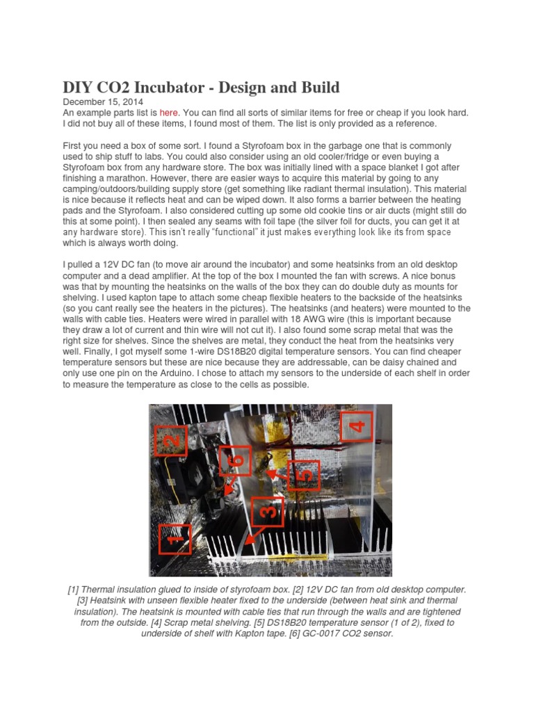 DIY CO2 Incubator - Design and Build | PDF | Duct (Flow) | Heat Transfer