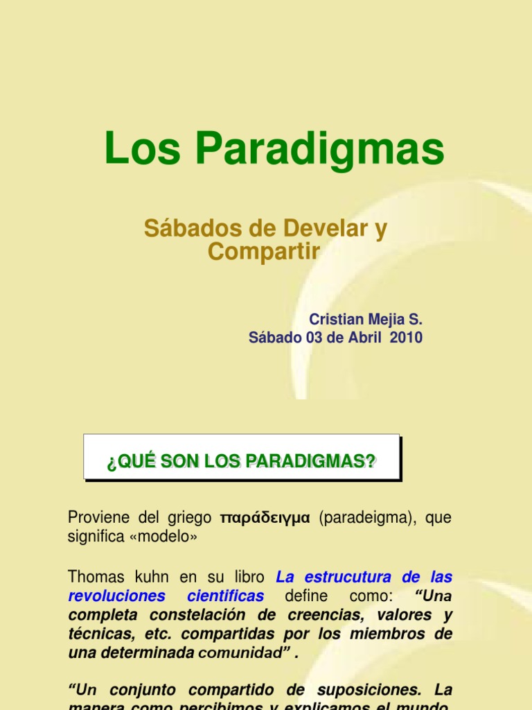 Definición y Efectos de Paradigmas | PDF | Paradigma | Metafísica