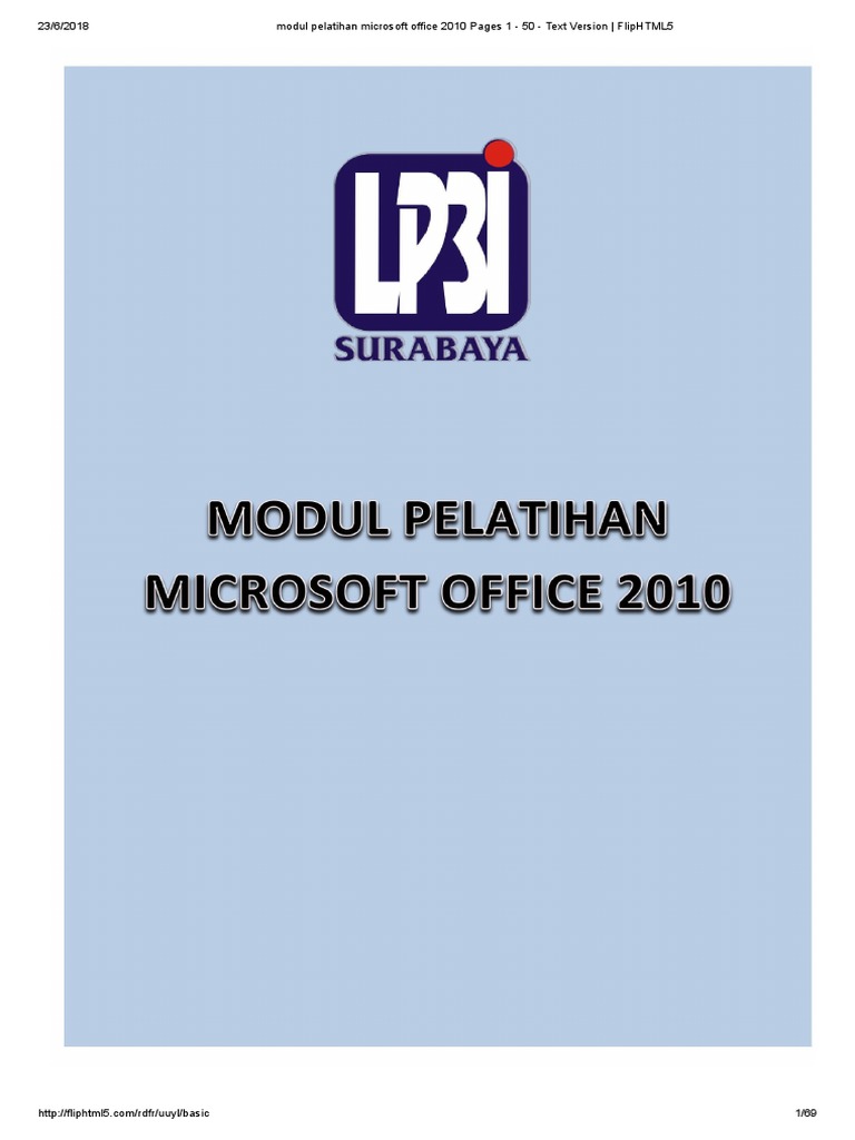 Modul Pelatihan Microsoft Office 2010 Pages 1 50 Text Version