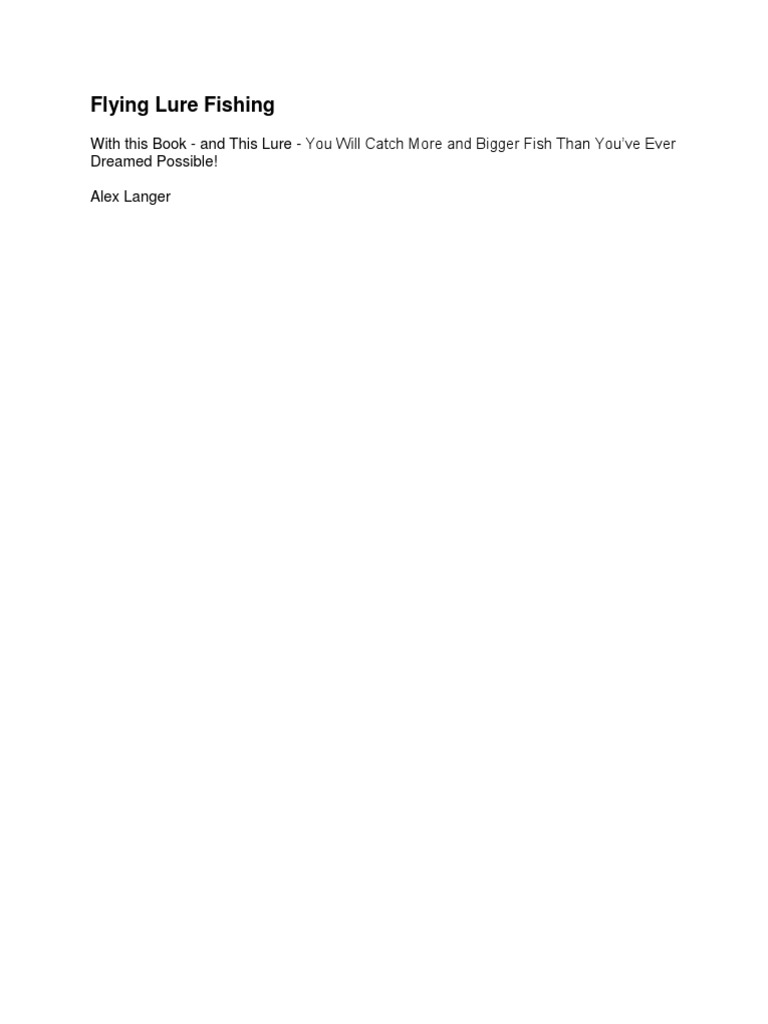 Flying Lure Book PDF | PDF | Angling | Herring