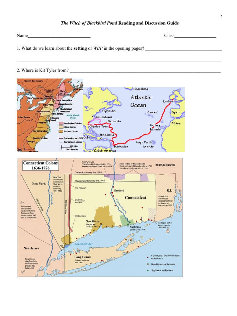 Reading and Discussion Guide For The Witch of Blackbird Pond | PDF