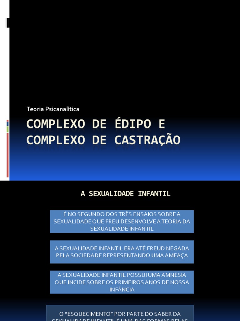 A2 - Teoria Psicanalítico - Complexo de Edipo e Complexo de Castração ...