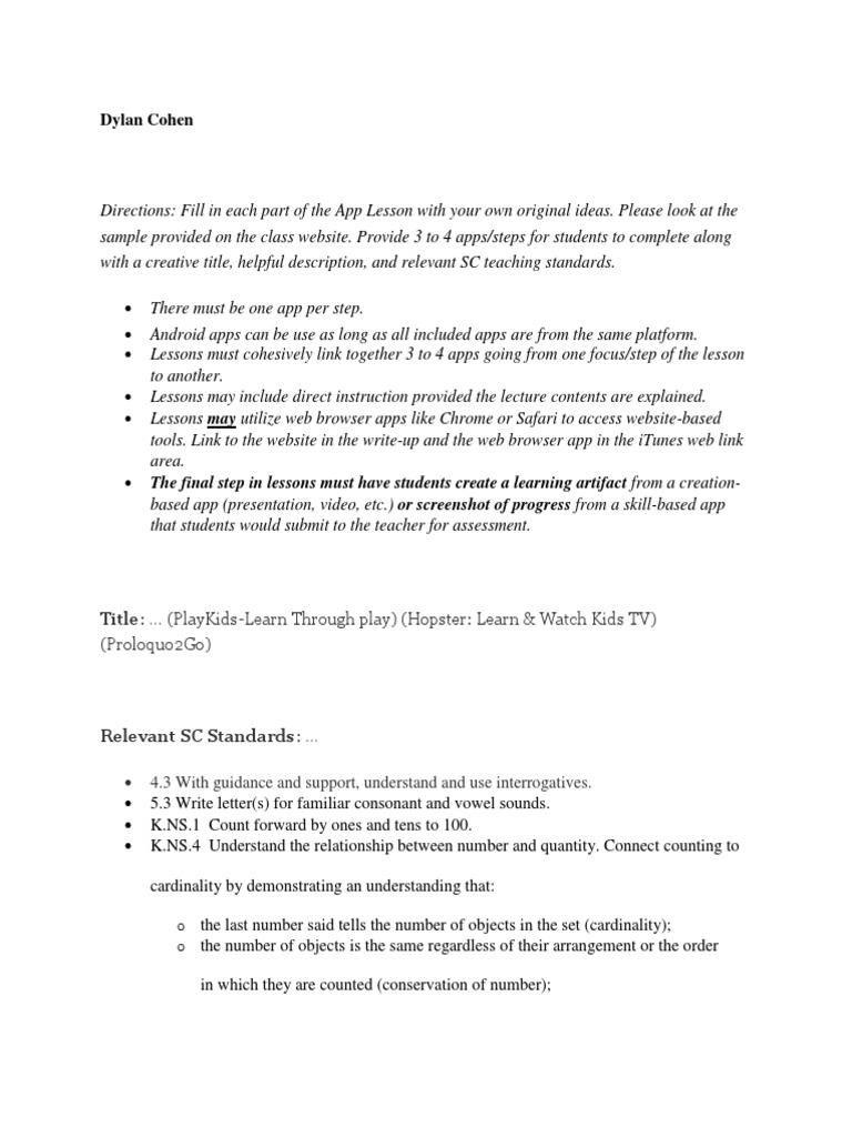 Dylan Cohen App 3071 976446267 | PDF | Mobile App | Educational Psychology