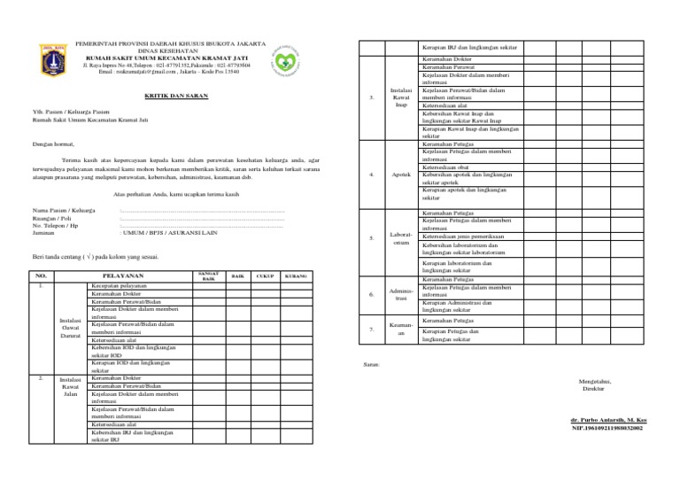 Form Kritik Dan Saran-Print | PDF