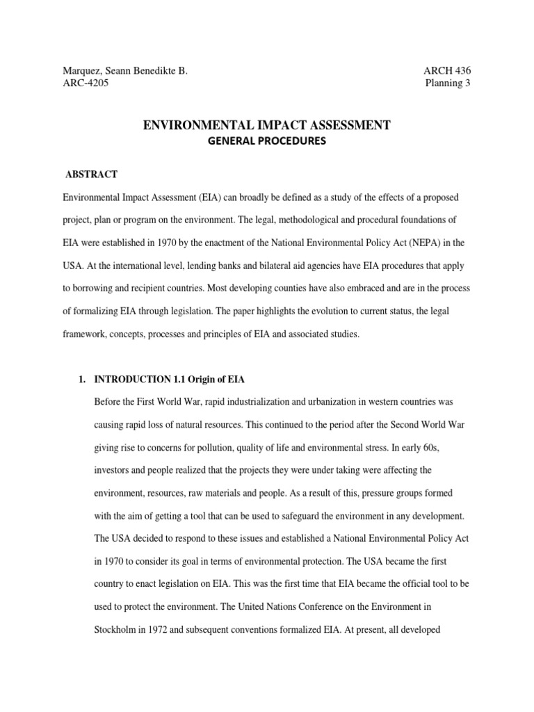 Environmental Impact Assessment General Procedures | Environmental ...
