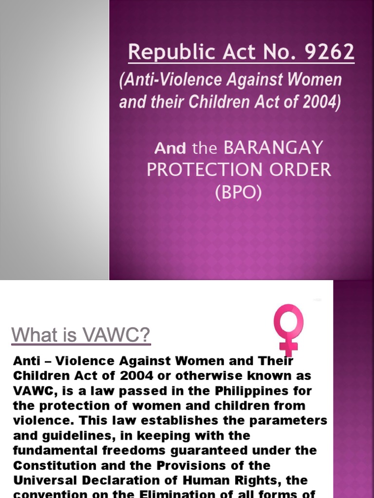 Understanding VAWC and BPOs | PDF | Restraining Order | Psychological Abuse