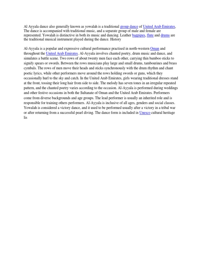 Al Ayyala Dance Also Generally Known As Yowalah Is A Traditional Group ...