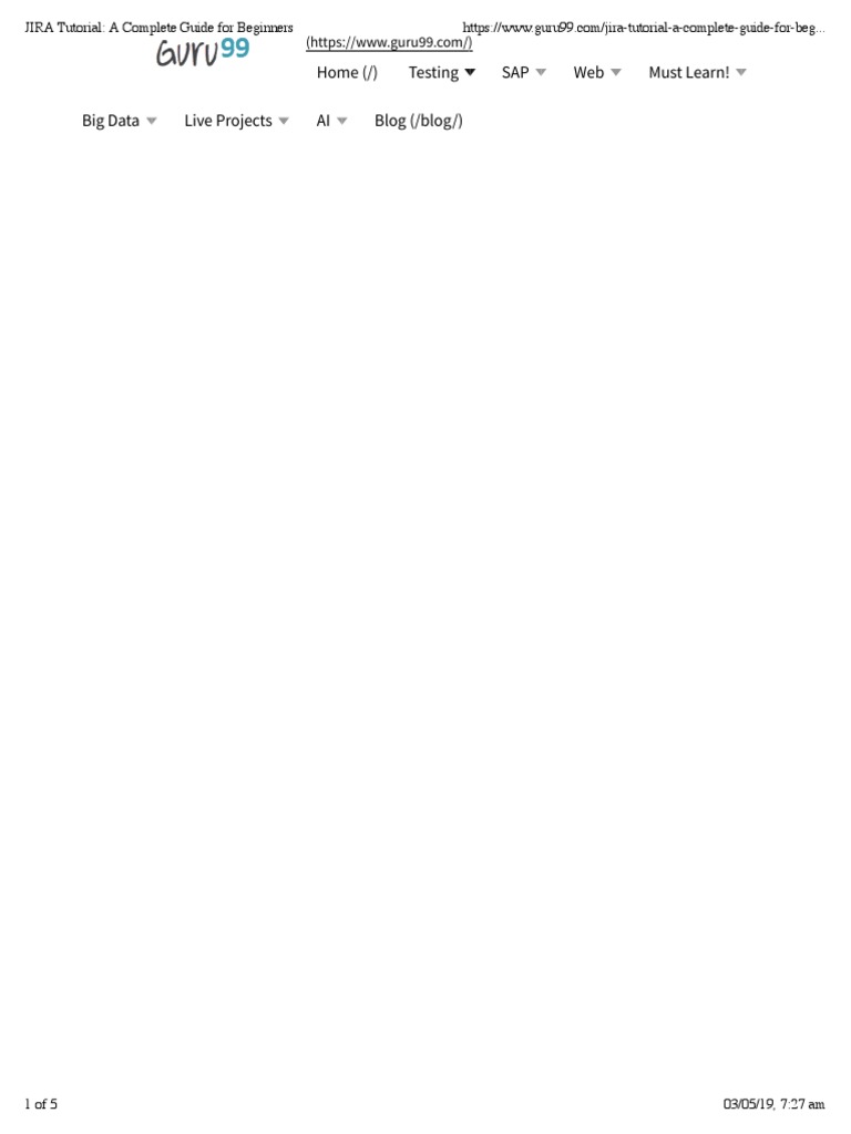 JIRA Tutorial: A Complete Guide For Beginners | PDF | Computer ...