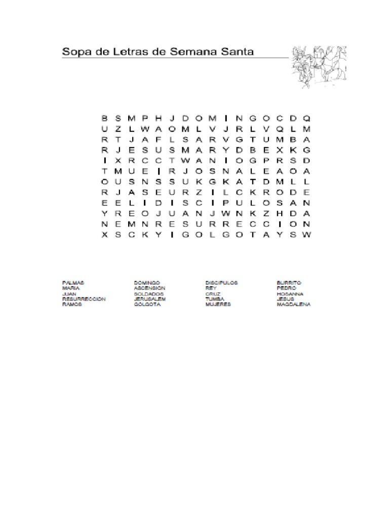 Sopa de Letras Semana Santa | PDF