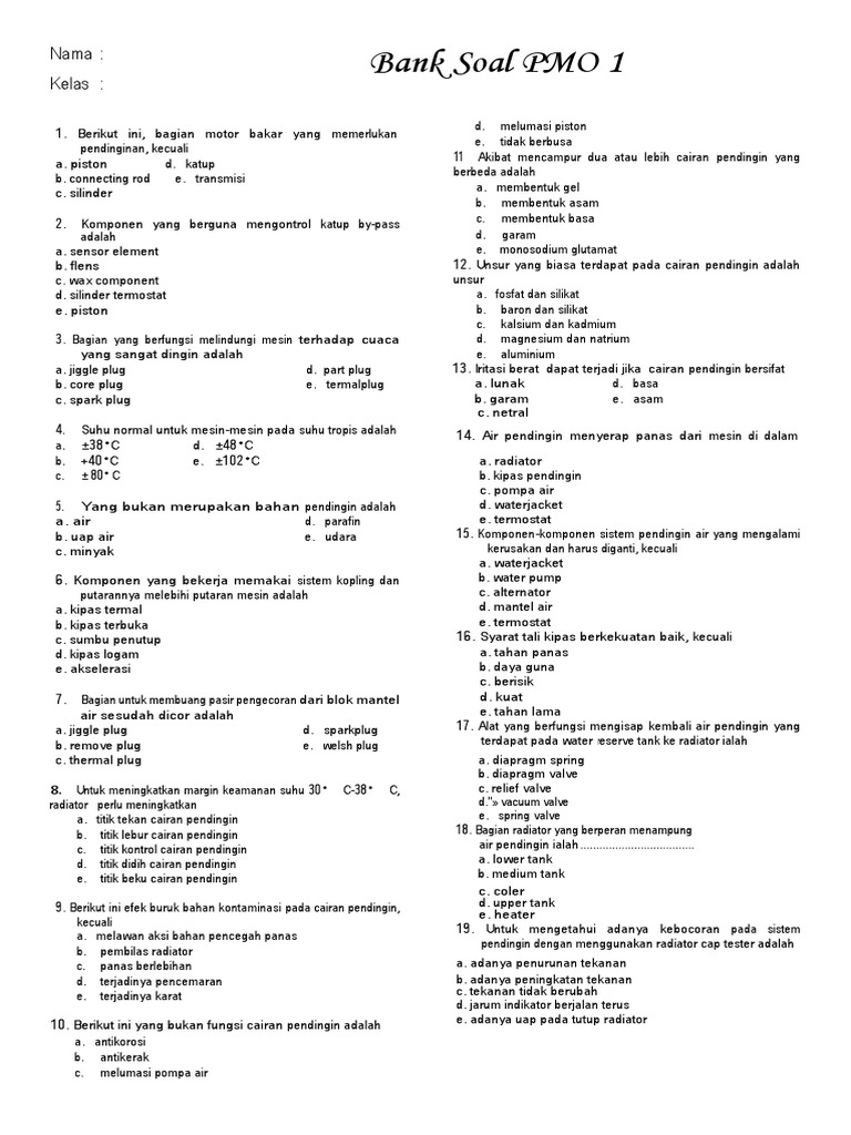 Bank Soal PMKR | PDF