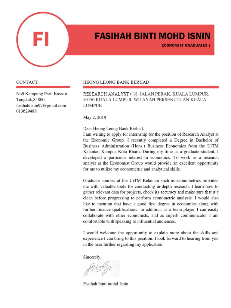 Cover Letter Assignment | PDF