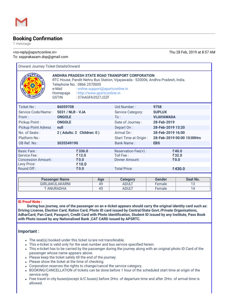 RTC Ticket | PDF | Identity Document | Ticket (Admission)