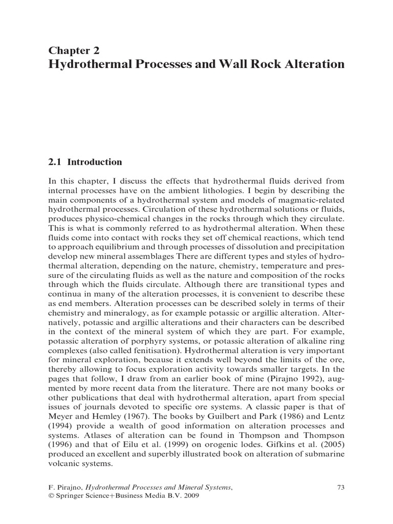 Hydrothermal Processes and Wall Rock Alteration | Download Free PDF ...