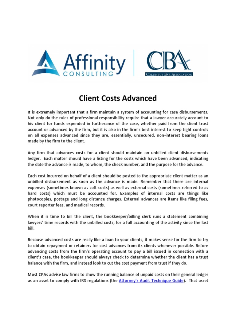 Managing Client Cost Disbursements | PDF | Bookkeeping | Business