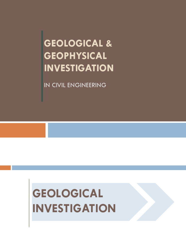 Geological and Geophysical Investigation in Civil Engineering | PDF ...
