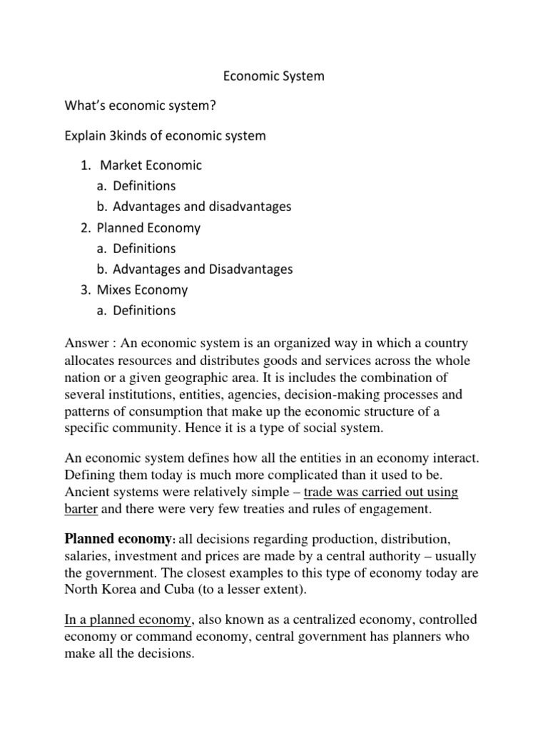 Economic System | PDF | Economic System | System