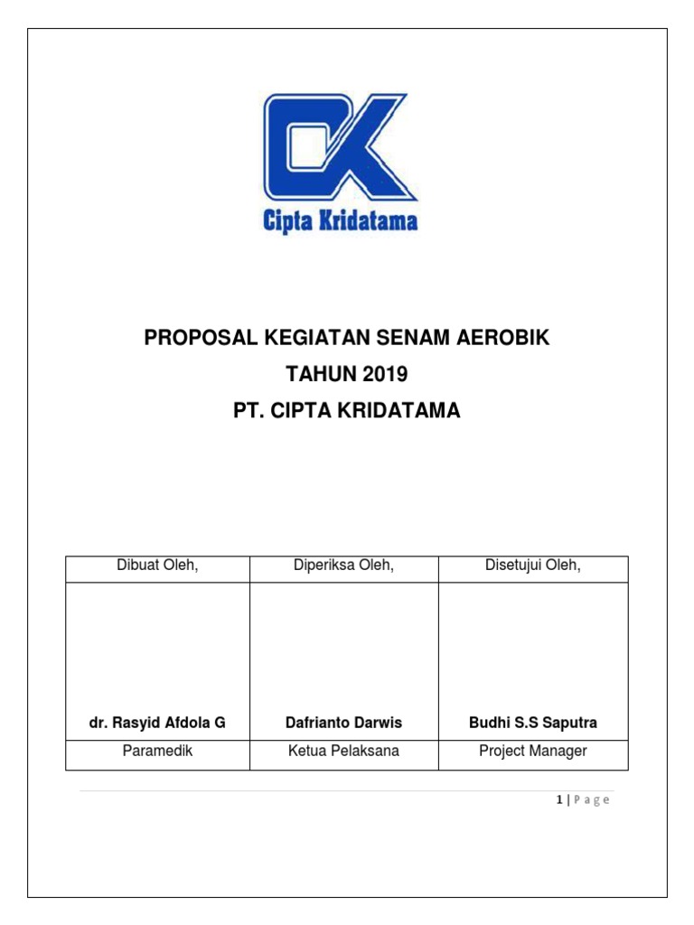 Proposal Kegiatan Senam Aerobik | PDF