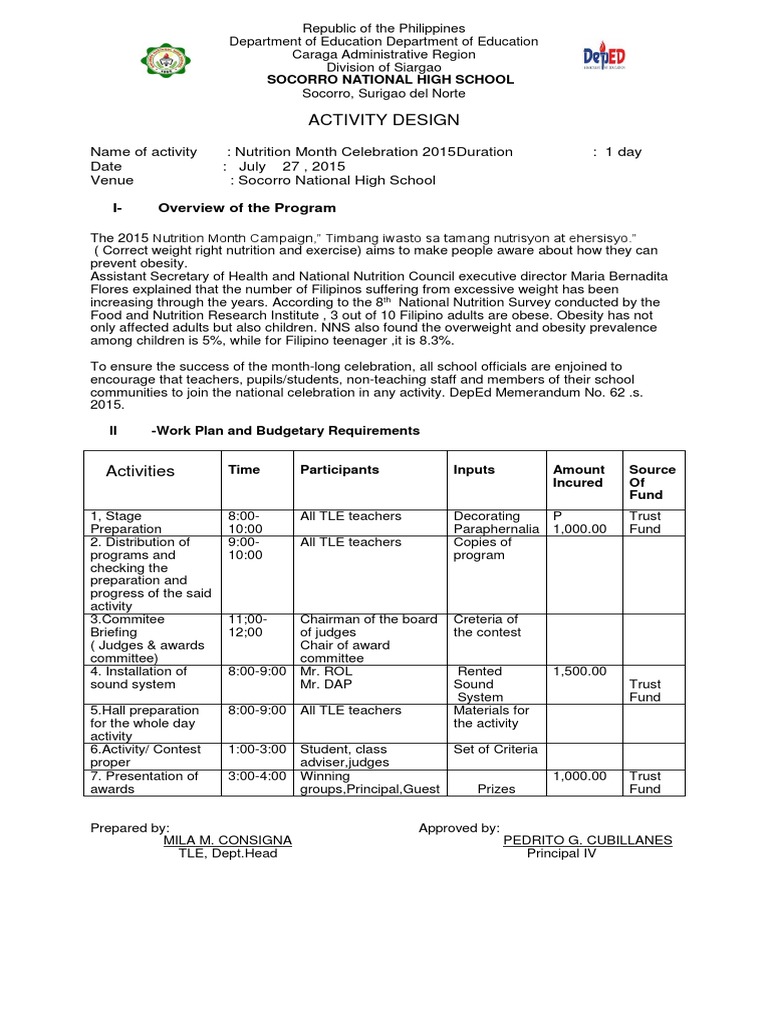 2015 Nutrition Month Design Activity | PDF | Obesity | Nutrition