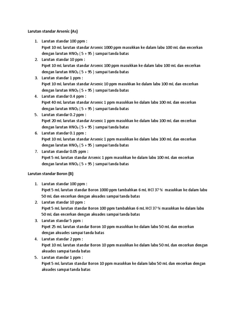 Pembuatan Larutan Standar | PDF