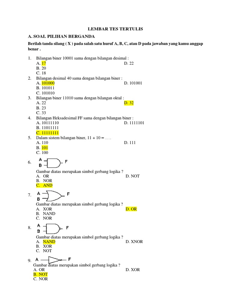 SOAL Gerbang Logika | PDF