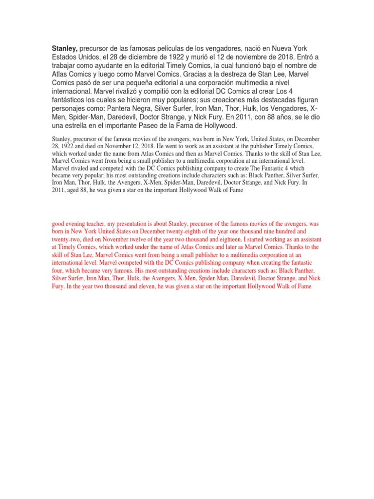 Stanley | PDF | Marvel Comics | Disney Franchises