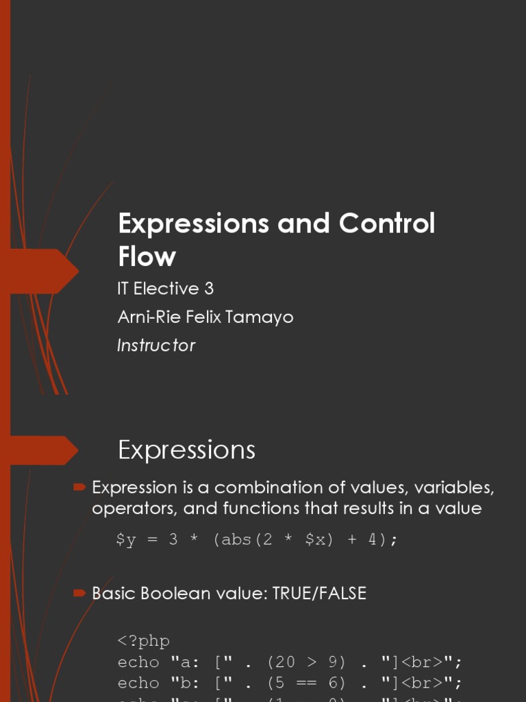 PHP Control Flow and Expressions | PDF | Finance & Money Management ...