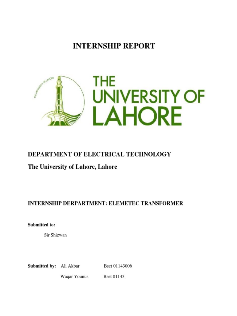 Internship Report | PDF | Transformer | Force