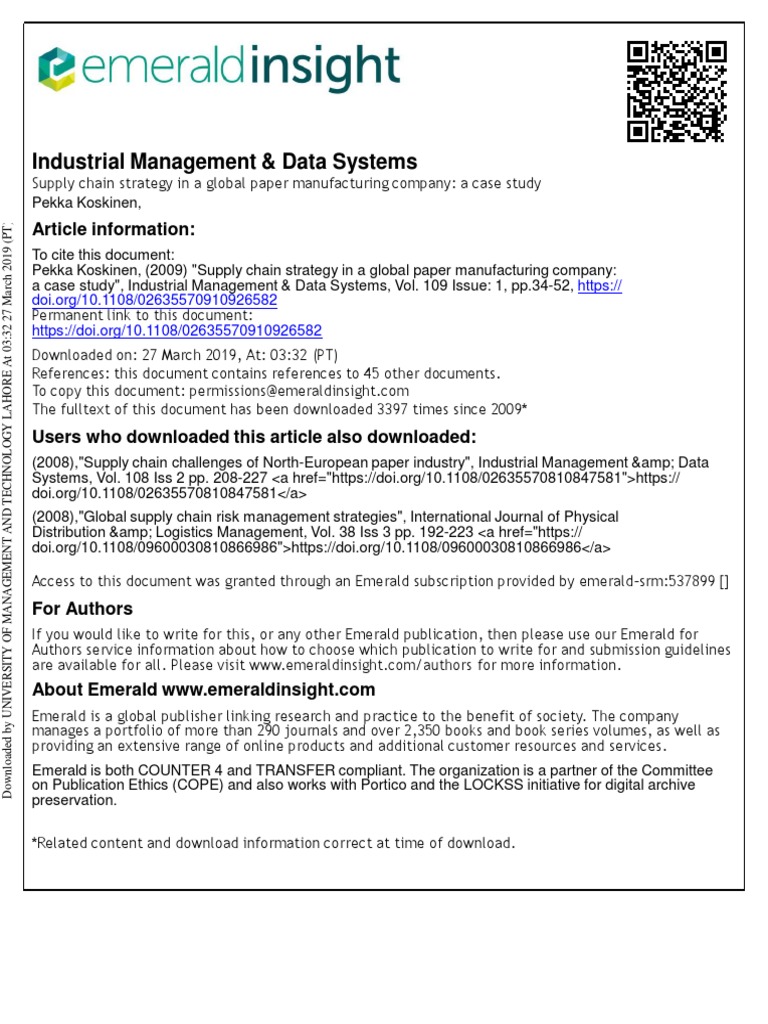 Industrial Management & Data Systems: Article Information | Download ...
