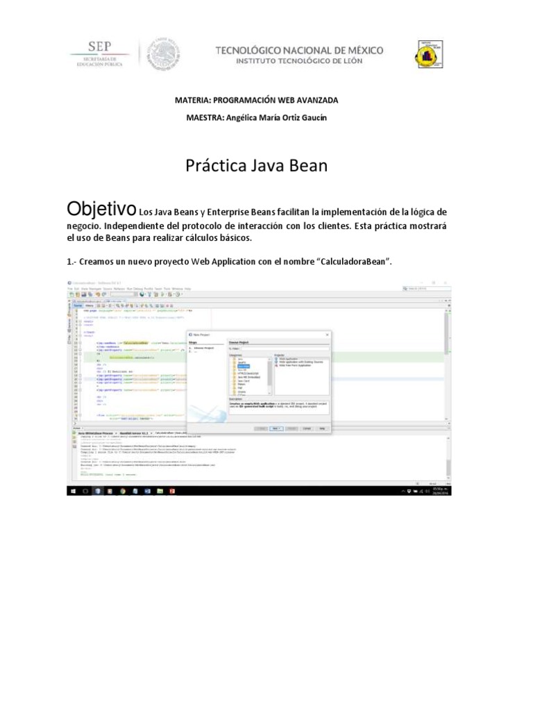Práctica de Java Beans en Calculadora Web | PDF | Páginas del servidor Java | Java (lenguaje de ...