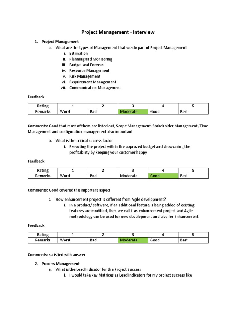 Project Management - Interview | PDF | Project Management | Software Development