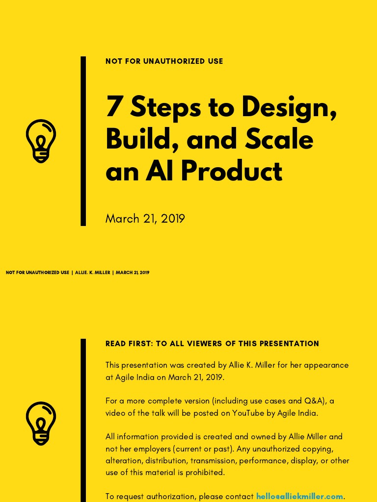 7 Steps To Design Build and Scale An AI Product - Allie K Miller ...