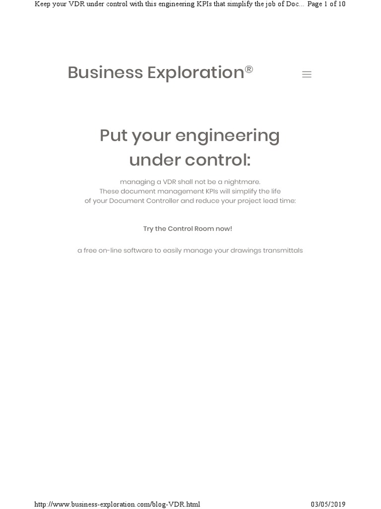 How To Check and Control VDR | PDF | Project Management | Business