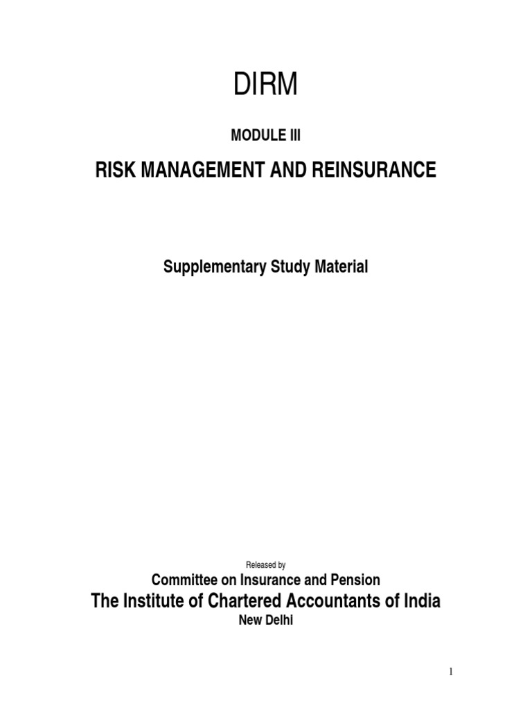 Risk Management & Reinsurance | PDF | Externality | Risk